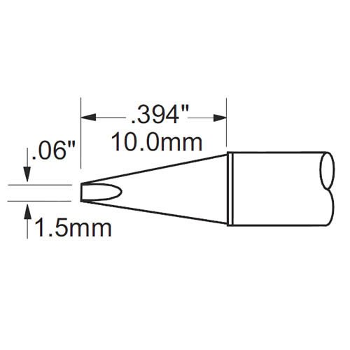 Metcal Smartheat Soldering Tip - Chisel Tip - 0.394 in Tip Length - 0. ...