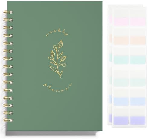 Undated Weekly and Monthly Planner Spiral Bound- Weekly Goals Notebook ...