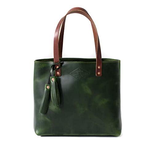 Amazon.com: Green Leather Tote Bag for Women, Green Leather Bag ...