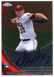 Stephen Strasburg Autographed 2010 Topps Chrome Rookie Card - Signed ...