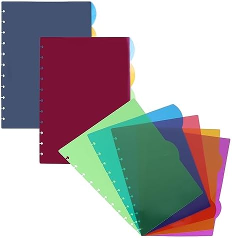 Amazon.com : 5 Tab Plastic Binder Dividers, 15 Dividers Assorted Colors ...