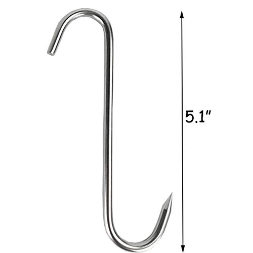 Snapklik.com : 4 PCS 5.1 Inch Meat Hooks S-Hook Stainless Steel Meat ...