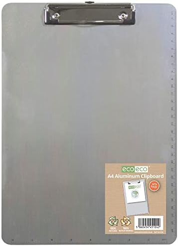eco-eco A4 Aluminum Clipboard with Low Profile Metal Clip and ...