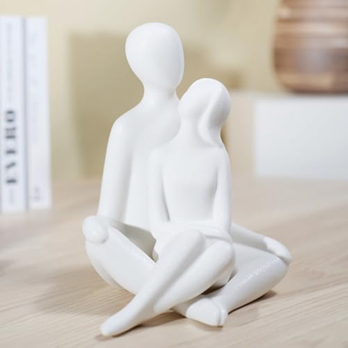 Eachave Romantic White Ceramic Couple Sculpture for Home Decor - Modern ...