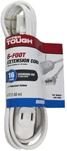 Hyper Tough extension cord 6 ft white - Amazon.com