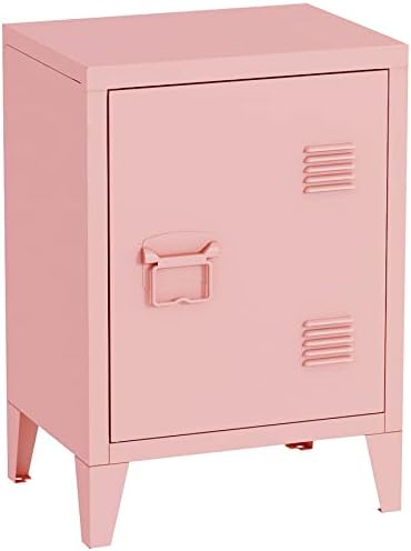 APEXCHASER Cute Pink Nightstand,Metal Side Table,3 Tier End Table with ...