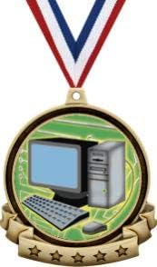 Amazon.com : Computer Medals - 2.5" Gold Computer Technology Medal ...