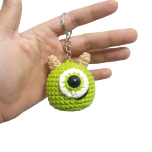 Amazon.com: Handmade Crochet Mike Wazowski Funny Keychain Monsters ...