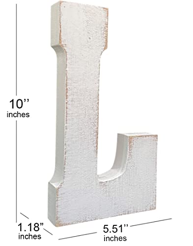 Snapklik.com : ABELOTS Large Wood Letter Distressed White Wash Alphabet ...