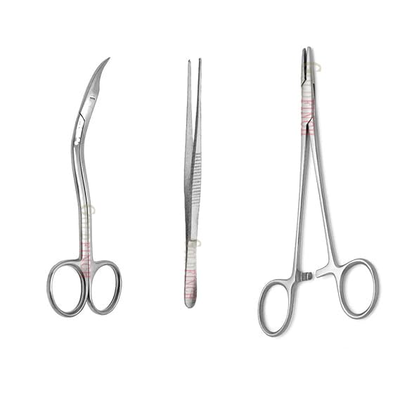 GOLDFINCH Needle holder 6 Inch, Suture scissor, dissecting non toothed ...