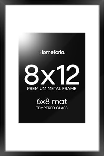 Amazon.com - Homeforia 8x12 Black Picture Frames, High-End Metal Frames ...