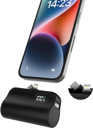 Mini Portable Charger Small Power Bank 5000mAh Battery Pack LCD Display ...