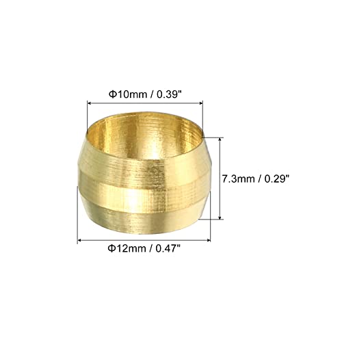 PATIKIL 10mm Tube OD Brass Compression Sleeves Ferrules 40Pcs Brass ...