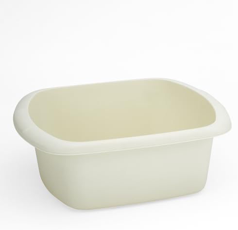 Washing Up Bowl for Sink | Cream Small Round Plastic Sink Bowls (4 ...