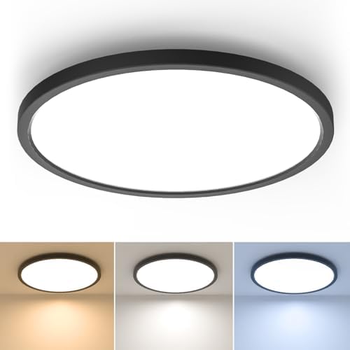 12 inch LED Flush Mount Dimmable Ceiling Light Fixture, Hepside 28W ...