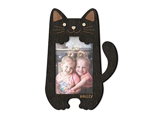 Amazon.com: Personalized Cat Shaped Picture Frame 4x6 Laser Engraved ...