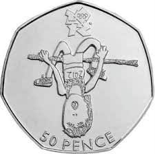 Coin 50p Olympic, high jump, circulated but looks very new, v-good ...