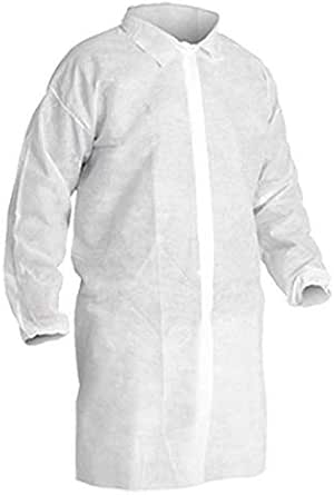 Amazon.com: CLEANPRO® Disposable Polypropylene Snap Closure Lab Coats ...