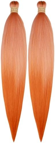 Amazon.com : DUFUDUFU Ombre Sunset Orange Braiding Hair Pre stretched ...