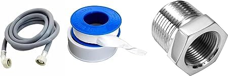 Washing machine inlet pipe with Teflon And Reducer For Angle valve (1.5 ...