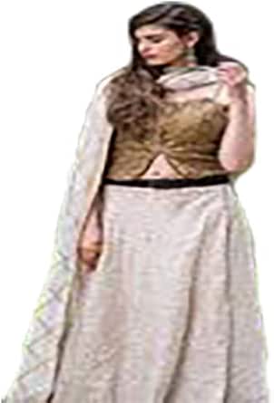 3 Piece TOLLA Work Lehenga with Dusty Gold Sequin TOP Set (M) at Amazon ...