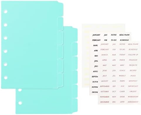 Amazon.com : A7 Dividers 6 Holes Durable Plastic Binder Dividers with 6 ...