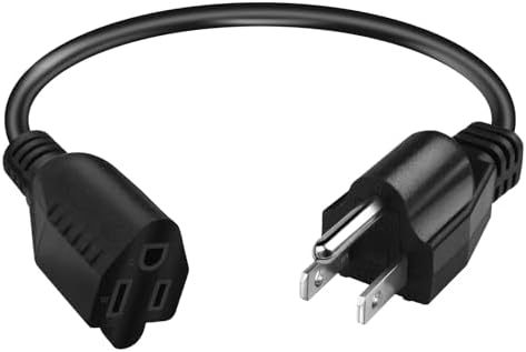 Amazon.com: 2 Pack Power Extension Cord 1FT/12Inch, 3 Prong Electric ...