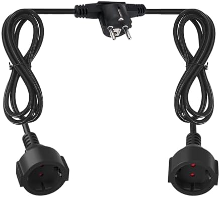 DewinLVD Double Socket Extension Cable, 2 Plugs PVC Cable with Flexible ...