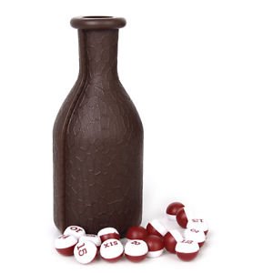 KELLY POOL TABLE SHAKER BOTTLE + PLASTIC MARBLES TALLY PILLS NUMBER 1 ...