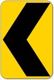 W1-8L - Left Chevron Arrow Warning Sign - 12x18-3M High Intensity ...