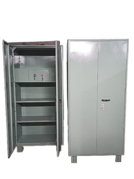 Shiv Metal Wardrobe 2 Door Large Almirah Cupboard (Pack Of 1), Green ...