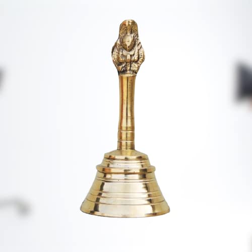 MAHAMAYA Brass Ghanti Height 4.5inch Diameter 1.5inch Brass Pure Brass ...