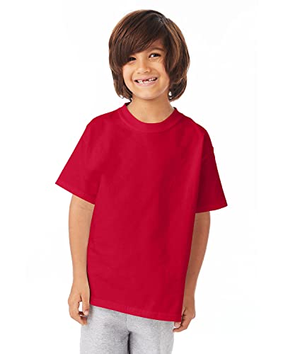 Medium, Deep Red : Hanes Authentic TAGLESS® Kid`s Cotton T-Shirt ...