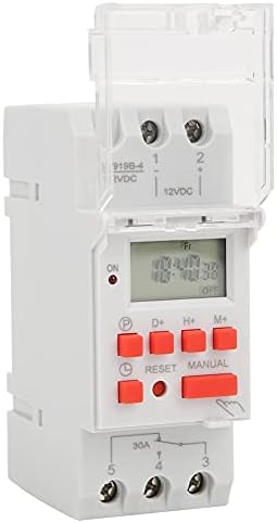 Fafeicy 7 Day Programmable Timer, 12V DC 30A Digital Timer Switch with ...