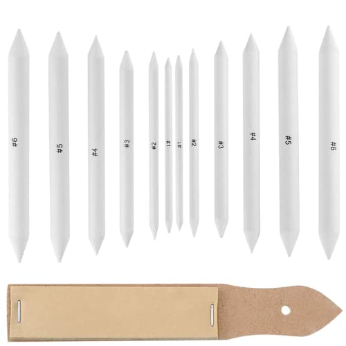 12 Pcs Blending Stump Paper Tortillon Set Double Ended Art Blender ...