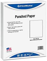PrintWorks Professional 44-Hole Pre-Punched Spiral Coil Paper, Letter ...