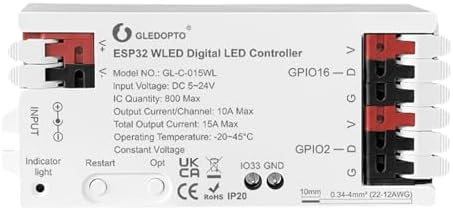 Amazon.com: GLEDOPTO WLED Remote Control RGB IC LED ESP Now APP WiFi ...