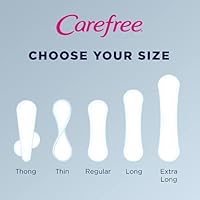Carefree Acti-Fresh Thin Panty Liners, Soft and Flexible Feminine Care Protection, Long, 92 ...