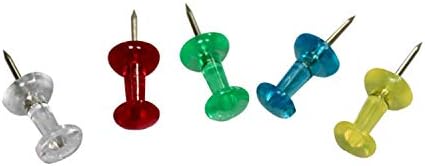 amazon basics Push Pins Tacks, Clear Plastic Head, Steel Point, 200 ...