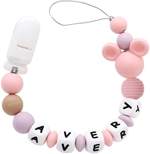 Amazon.com : Personalized Pacifier Clip with Name, Customizable Mouse ...