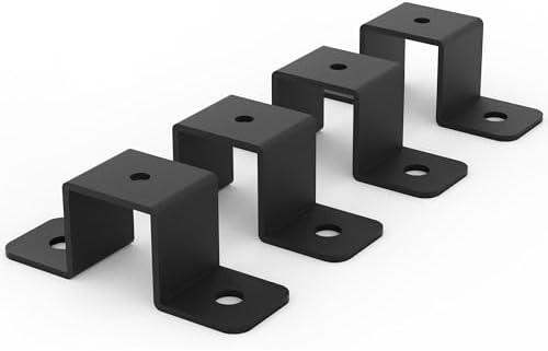 Wdwlbsm 4Pcs Square Pipe Clamp, Black Strap Post Ties Brackets, U ...