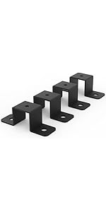 Wdwlbsm 4Pcs Square Pipe Clamp, Black Strap Post Ties Brackets, U ...