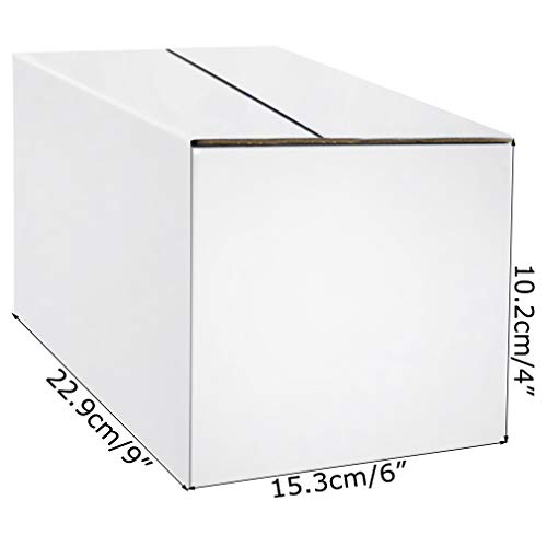 Snapklik.com : 9x6x4 Shipping Boxes White Cardboard Mailing Boxes Single Wall Corrugated Box