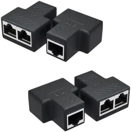 4 pcs RJ45 Joiner Adapter 1 to 2 Ethernet Extender Coupler Female to 2 ...