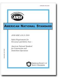 ANSI/ASSE A10.11-2010 Safety Requirements for Personnel & Debris Nets ...