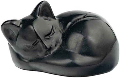 Amazon.com: SSAKUGGI Cat Figurine Gemstone Sleeping Cat Carving,1.5 ...