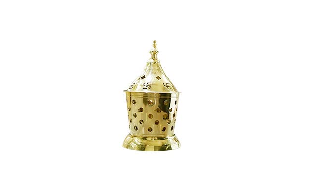 Buy Pure Brass Gold Jali Akhand Jyoti Deep Online at Low Prices in ...