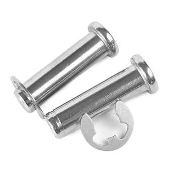 SeroNi 2/5pcs 304 Stainless Steel Flat Head with Grooved Pin Shaft Circlip Pin Positioning ...