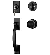 goldenwarm Double Front Door Lock Set, Black Double Door Handle Set ...