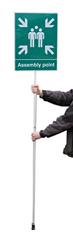 Caledonia Signs 52123 Mobile Assembly Point Aluminium on Pole, 450 mm x ...